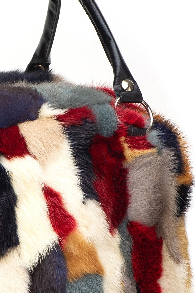 Borsa cubo in visone multicolor - Pellicceria Serra Alessandria