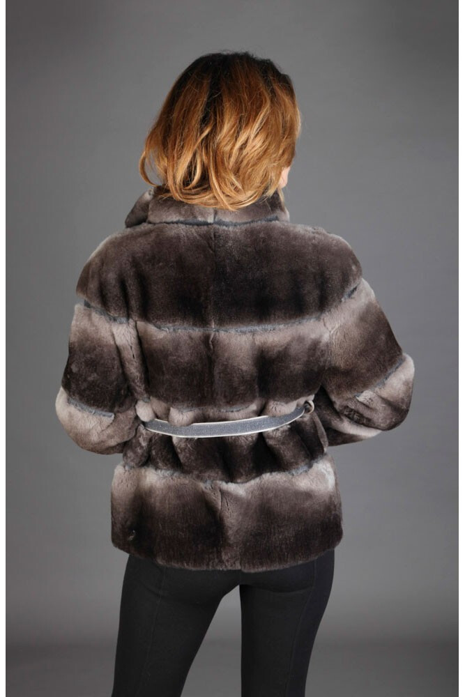 Color gray turtledove orylag fur jacket