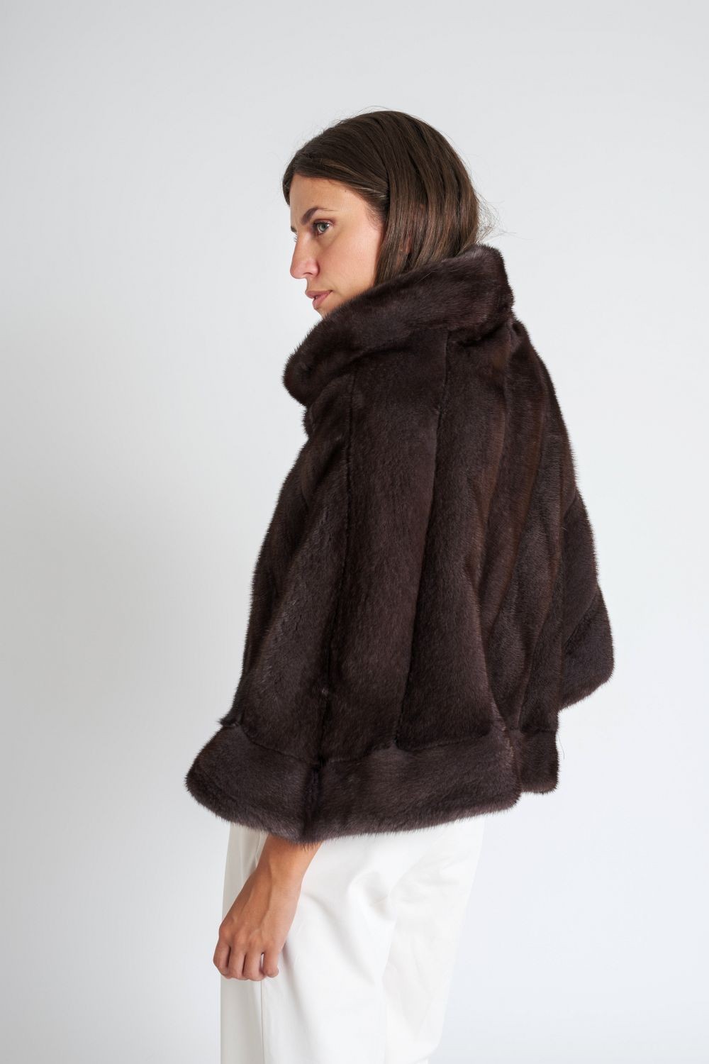 Giacca in pelliccia di visone scandinavo femmina silver blue